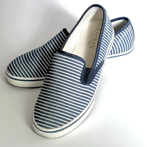 Lauren Ralph Lauren | Shoes | Lauren Ralph Lauren Janis Blue Stripe ...